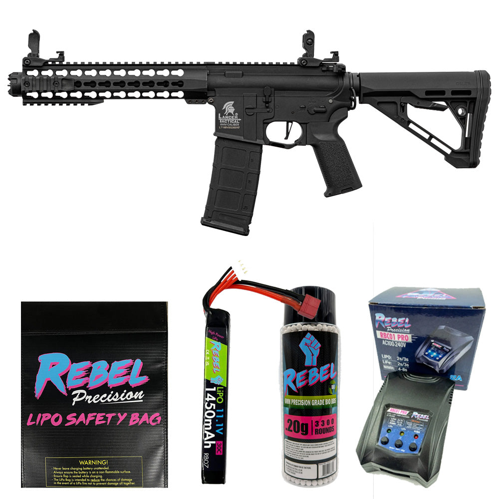 LANCER TACTICAL LT-19 GEN 3 COOKIE CUTTER KEYMOD BLACK COMBO – TSAirsoft
